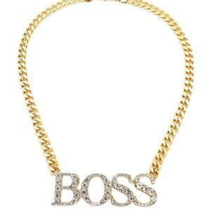 Jewelry | Iced Out Boss Pendant Necklace With Link Chain | Poshmark